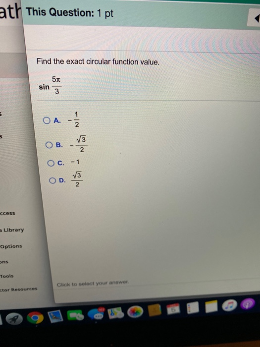 Solved ath This Question: 1 pt Find the exact circular | Chegg.com
