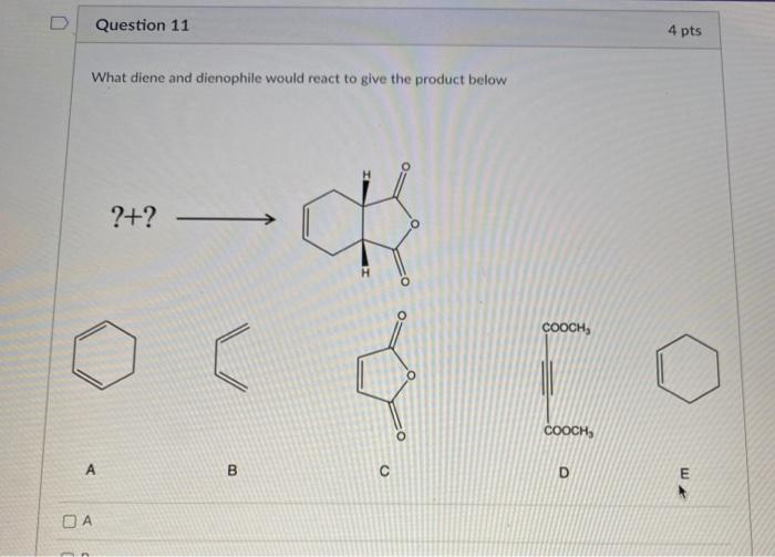 Solved What diene and dienophile would react to give the | Chegg.com
