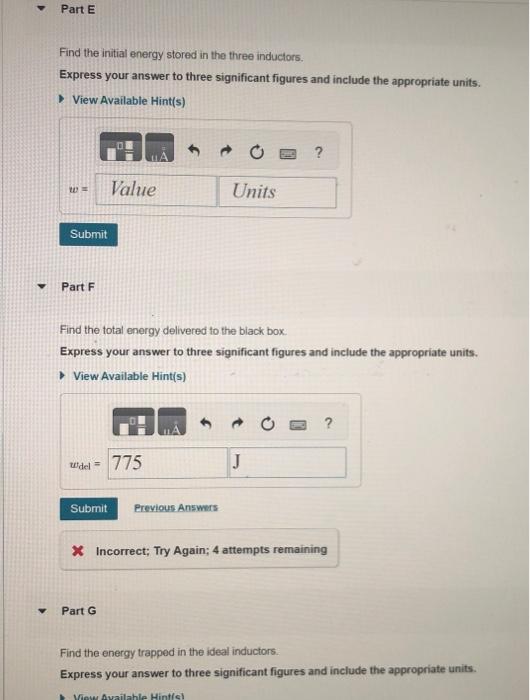 Solved Parts A-G,Part A is not 10A,Part E & F are not 775J | Chegg.com