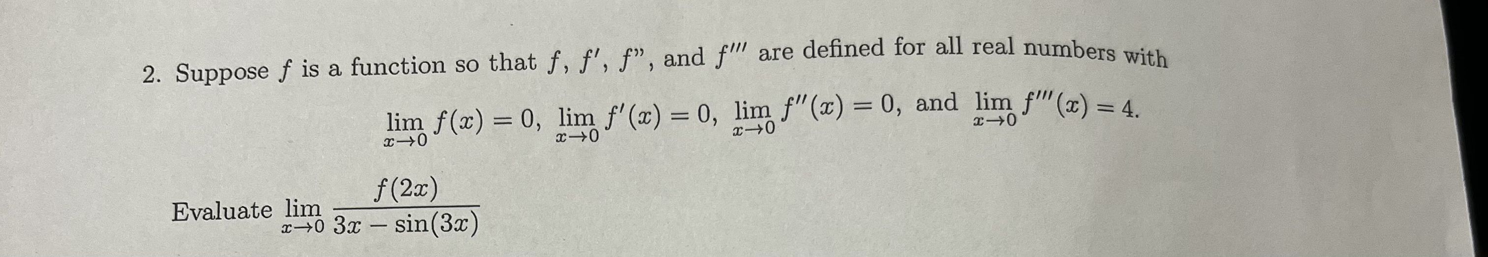 Solved Suppose f ﻿is a function so that f,f',f'', ﻿and f''' | Chegg.com