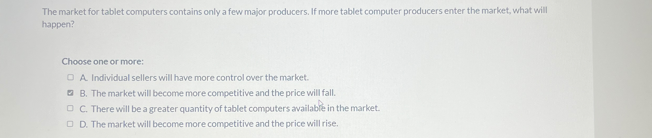 Solved The market for tablet computers contains only a few | Chegg.com