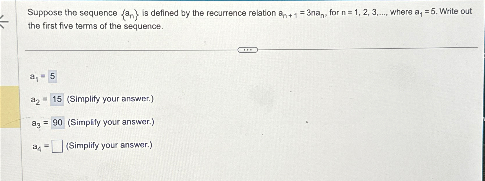 Solved Suppose the sequence {an} ﻿is defined by the | Chegg.com