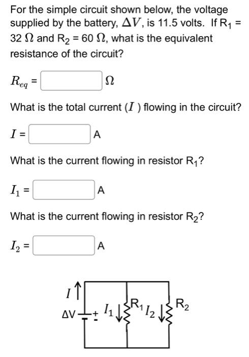 Solved For the simple circuit shown below, the voltage | Chegg.com