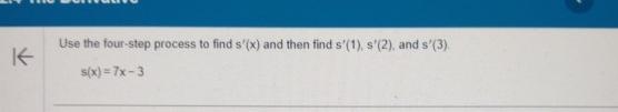 Solved Use the four-step process to find s'(x) ﻿and then | Chegg.com