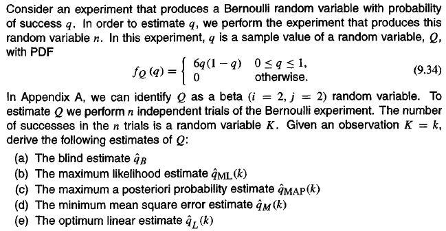 Solved Consider an experiment that produces a Bernoulli | Chegg.com