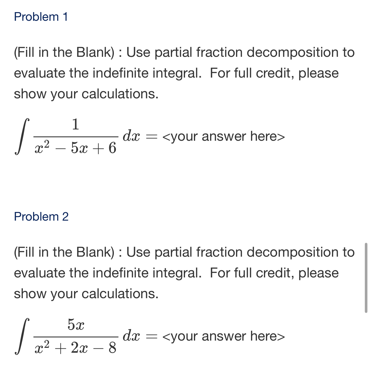 Solved Please answer both questions with all work shown | Chegg.com