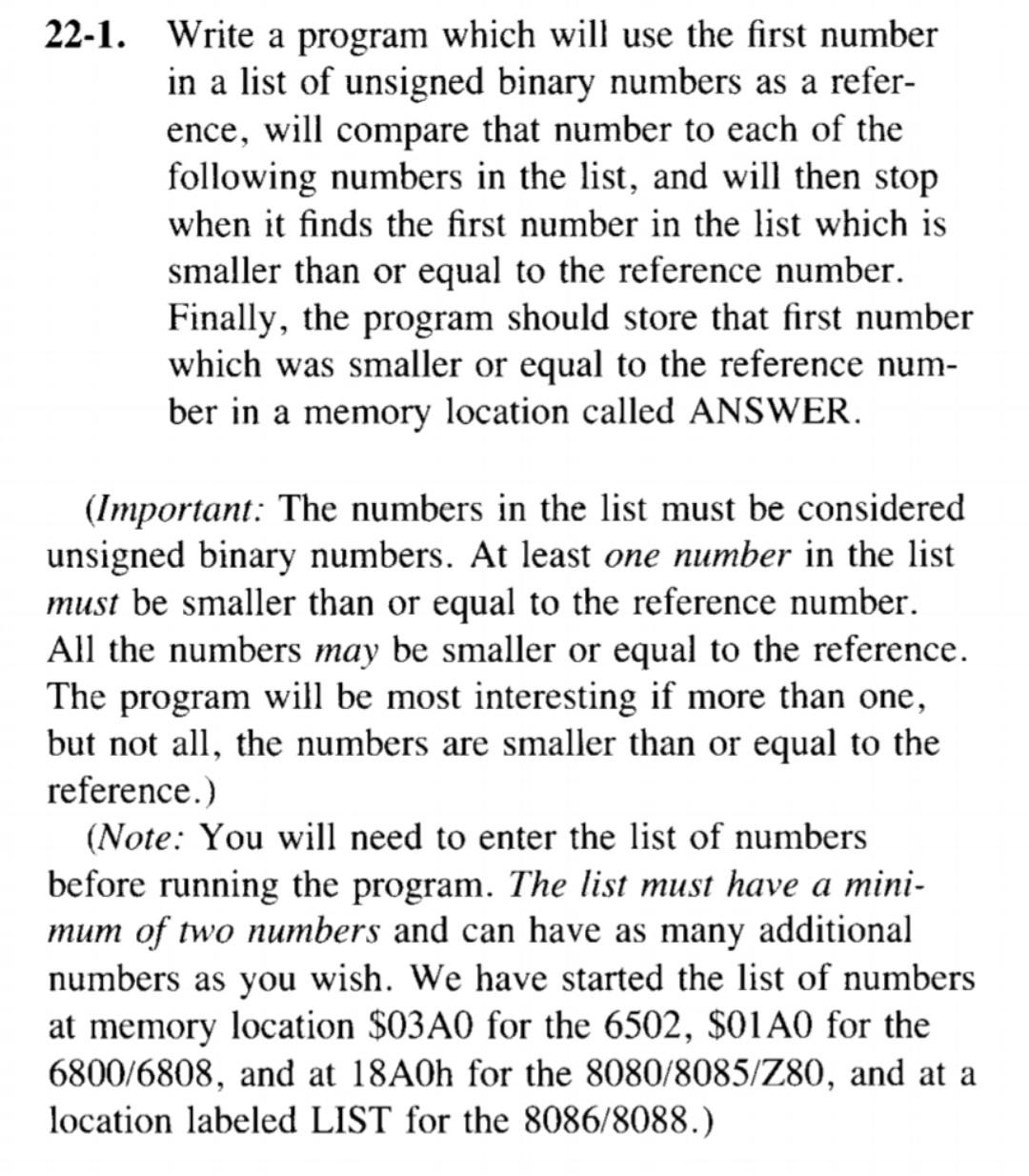 Solved 22-1. Write a program which will use the first number | Chegg.com