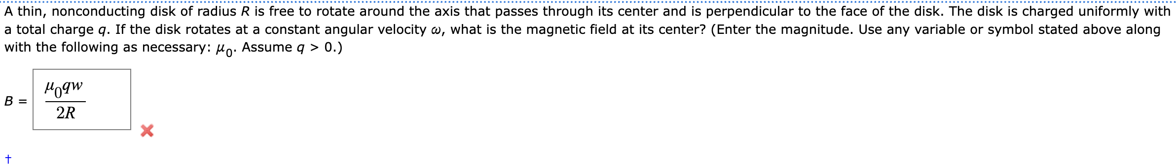 Solved A thin, nonconducting disk of ﻿radius R is ﻿free to | Chegg.com