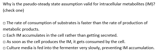 Solved Why is the pseudo-steady state assumption valid for | Chegg.com