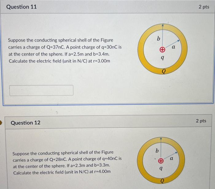 Solved Suppose the conducting spherical shell of the Figure | Chegg.com