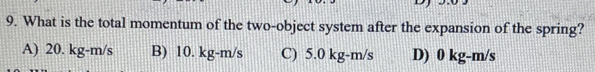Solved What is the total momentum of the two-object system | Chegg.com