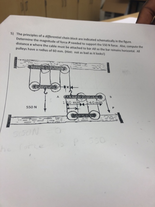 Solved 5) The principles of a differential chain block are | Chegg.com