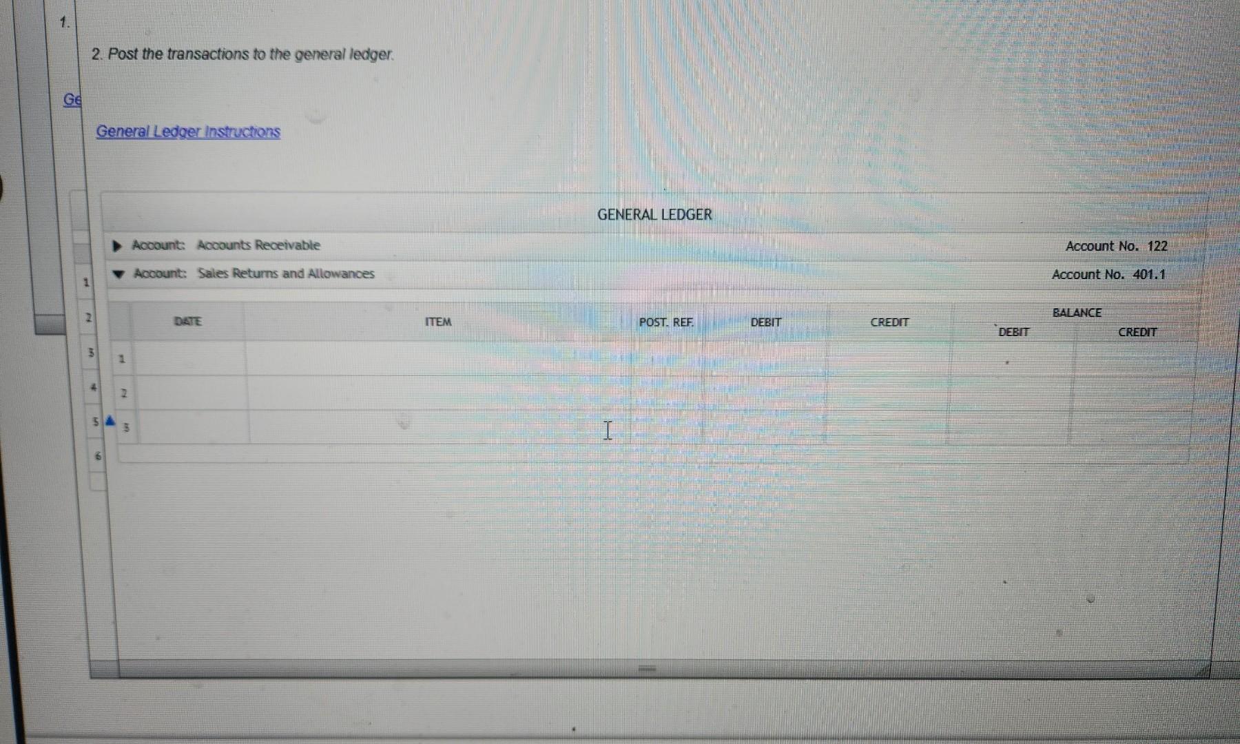 Solved 2. Post the transactions to the general ledger:2. | Chegg.com