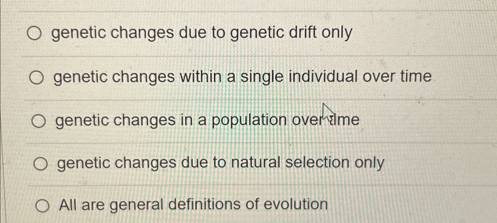 Solved genetic changes due to genetic drift onlygenetic | Chegg.com