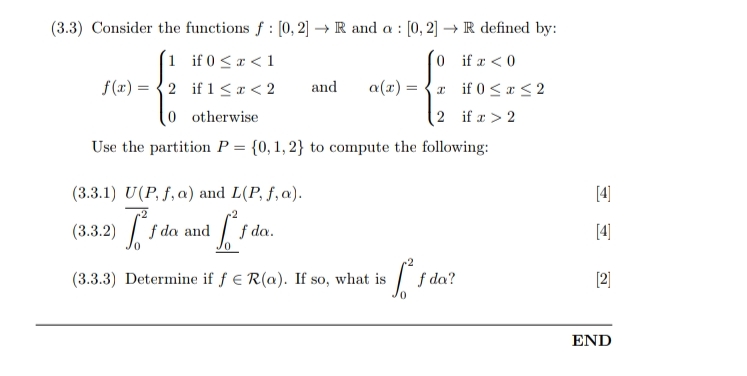 (3.3) ﻿Consider the functions f:[0,2]→R ﻿and | Chegg.com