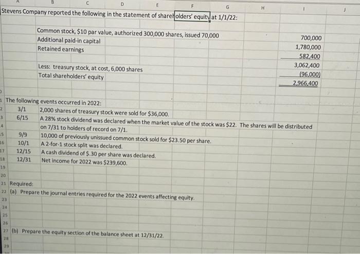 Solved Stevens Company reported the following in the | Chegg.com