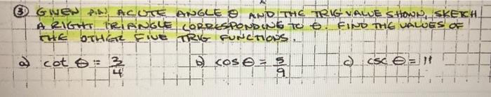 Solved 31 GIVEN PIN ACUTE ANGLE AND THE TRIG VALUE SHOWN, | Chegg.com