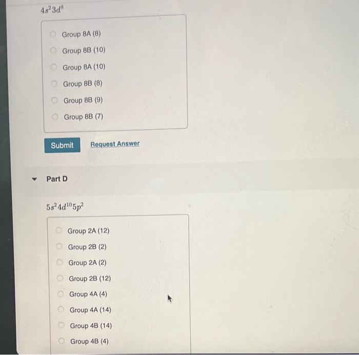 Solved Identify the group number using both A/B and 1 to 18 | Chegg.com