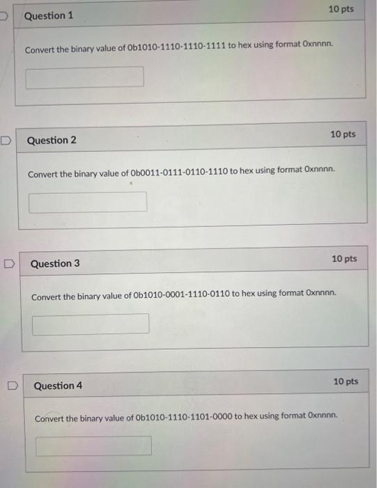 Solved 16-bit unsigned conversions hexadecimal to unsigned | Chegg.com