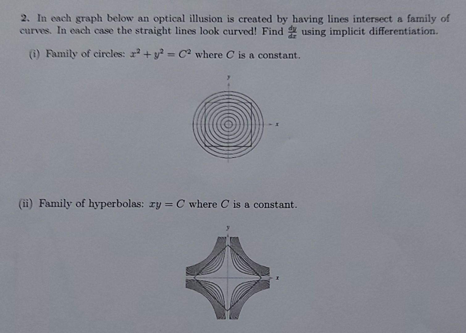 Solved 2. In each graph below an optical illusion is created | Chegg.com