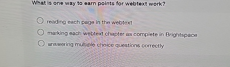 Solved What is one way to earn points for webtext | Chegg.com