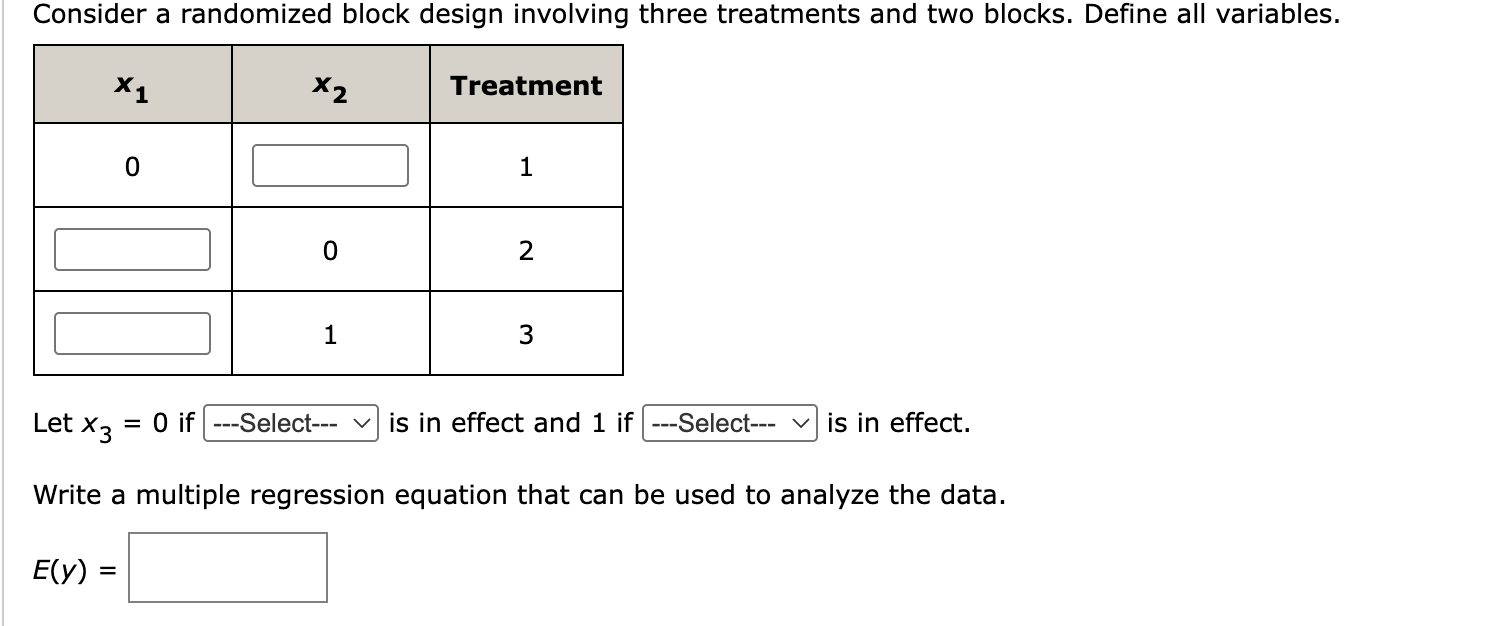 Solved Consider a randomized block design involving three | Chegg.com