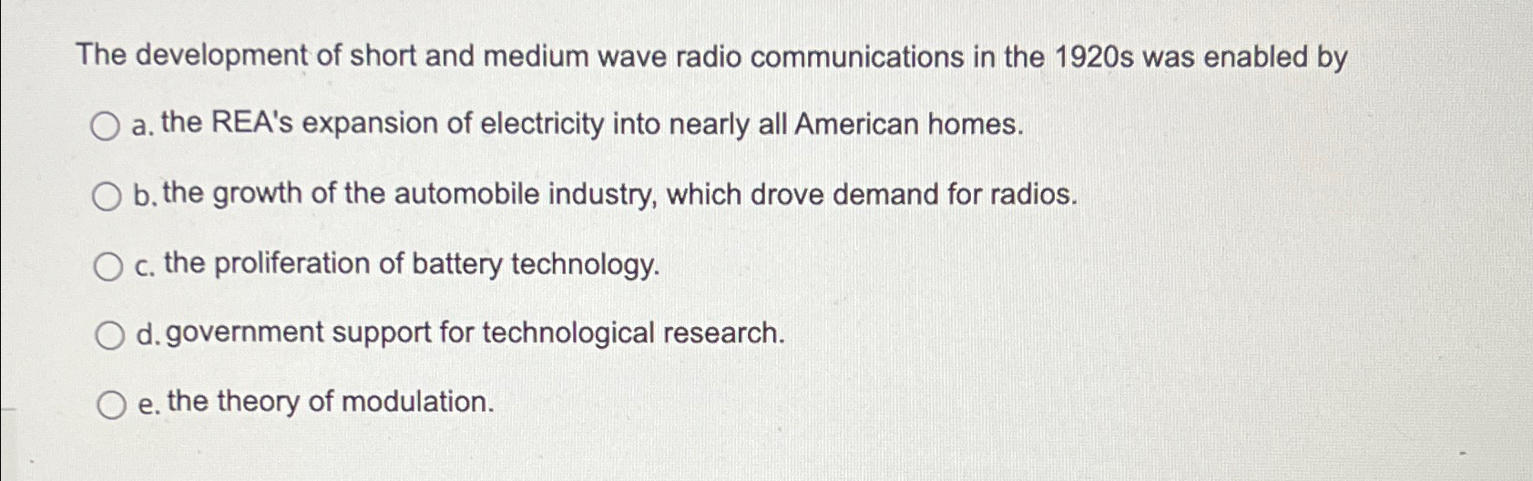 Solved The development of short and medium wave radio | Chegg.com