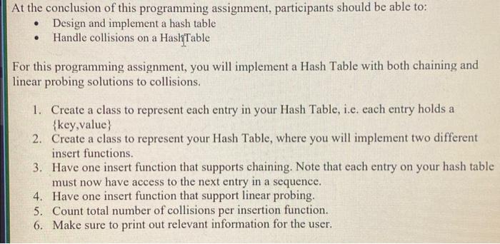 Solved At The Conclusion Of This Programming Assignment