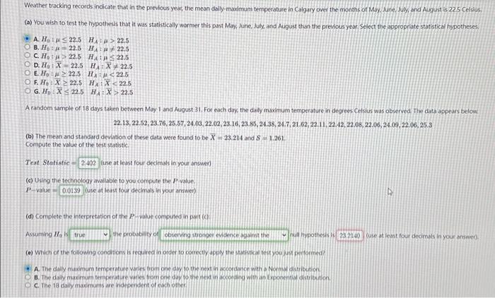 Solved Weather tracking records indicate that in the prevous | Chegg.com