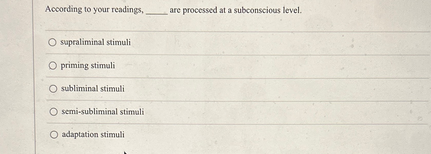 Solved According to your readings, are processed at a | Chegg.com
