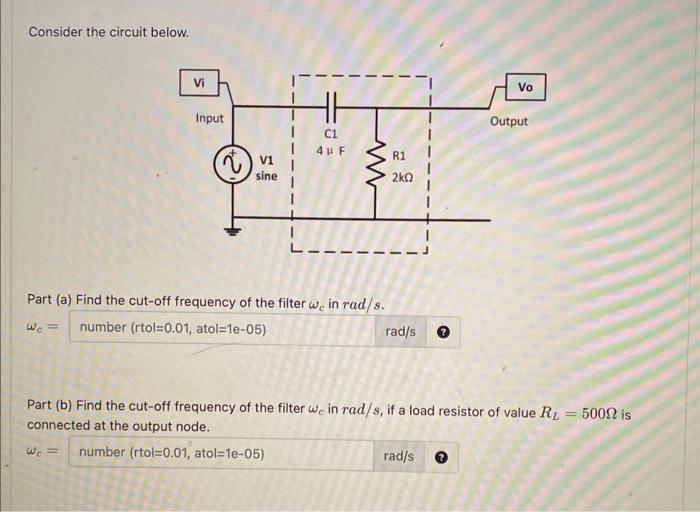 Solved Consider the circuit below. Part (a) Find the cut-off | Chegg.com