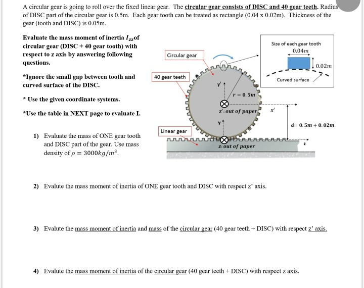 Solved A circular gear is going to roll over the fixed | Chegg.com