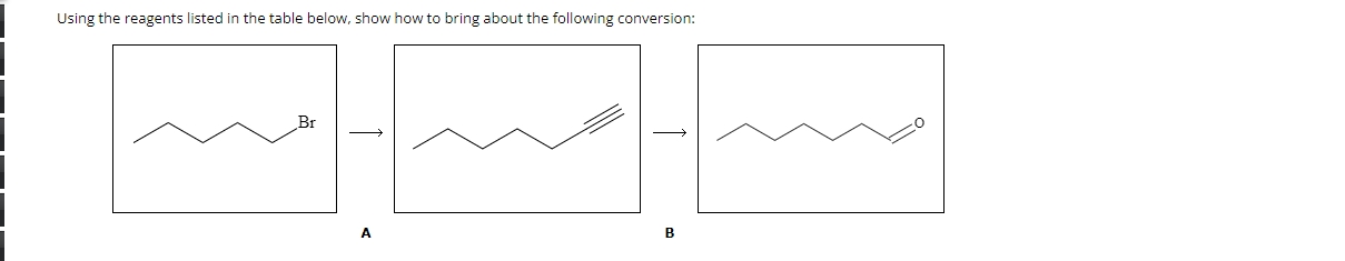Solved Using the reagents listed in the table below, show | Chegg.com