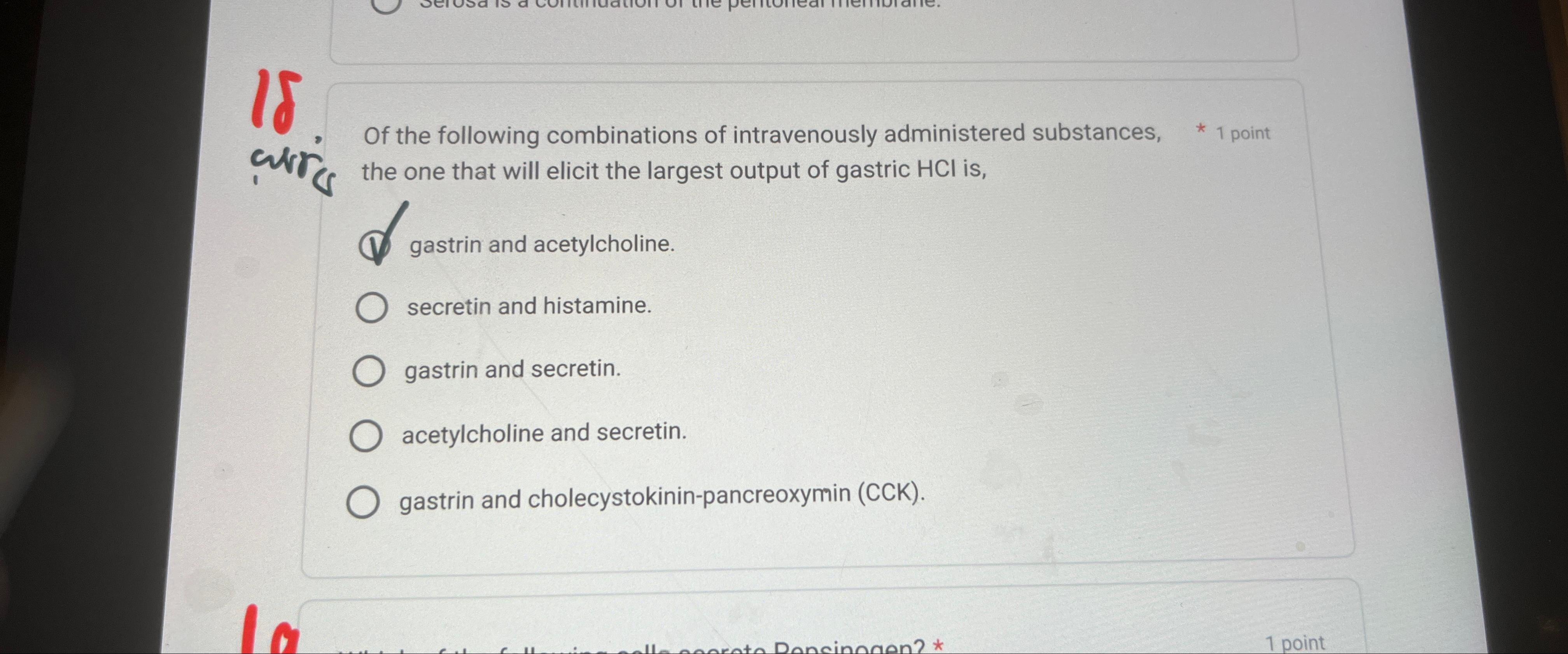 Solved Of the following combinations of intravenously | Chegg.com