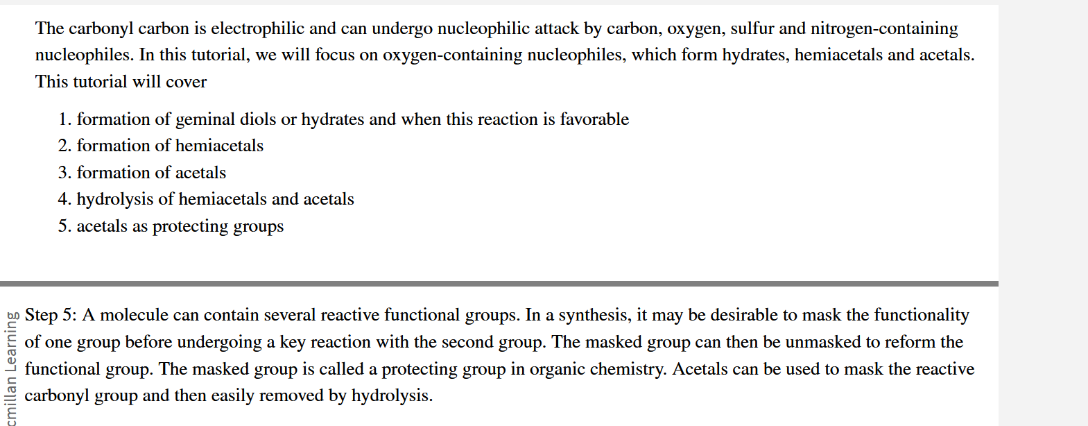 Solved Step 5: A molecule can contain several reactive | Chegg.com