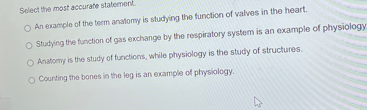Solved Select the most accurate statement.An example of the | Chegg.com