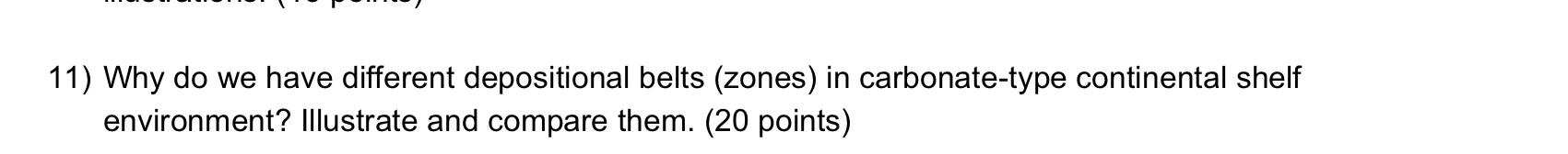 Solved Why do we have different depositional belts (zones) | Chegg.com