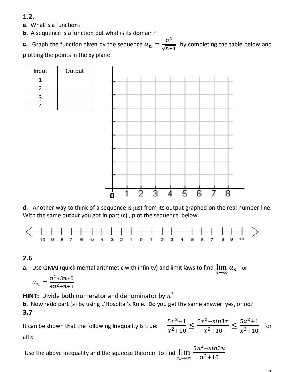 Solved 1.2. a. What is a function? b. A sequence is a | Chegg.com