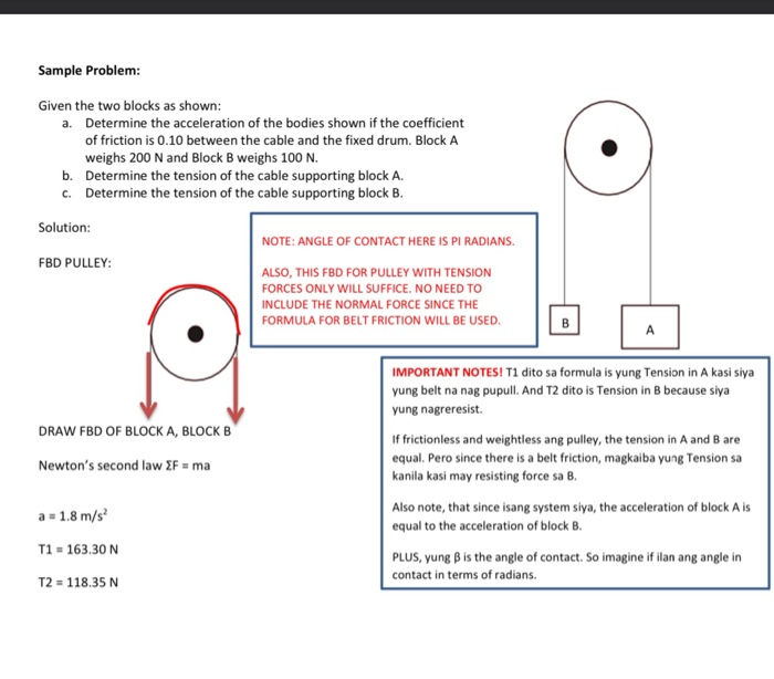 Solved Sample Problem: Given the two blocks as shown: a. | Chegg.com