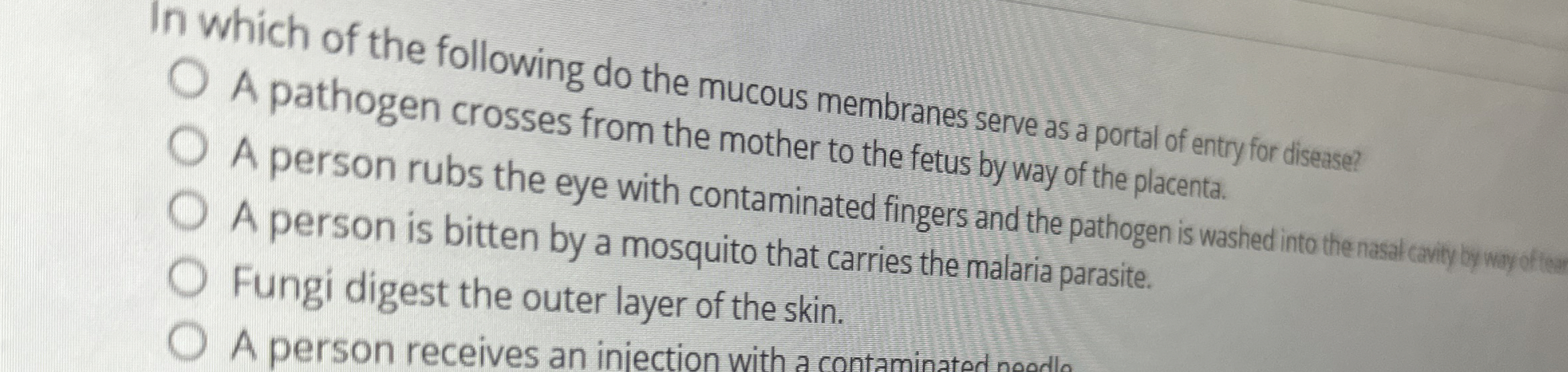 Solved In which of the following do the mucous membranes | Chegg.com