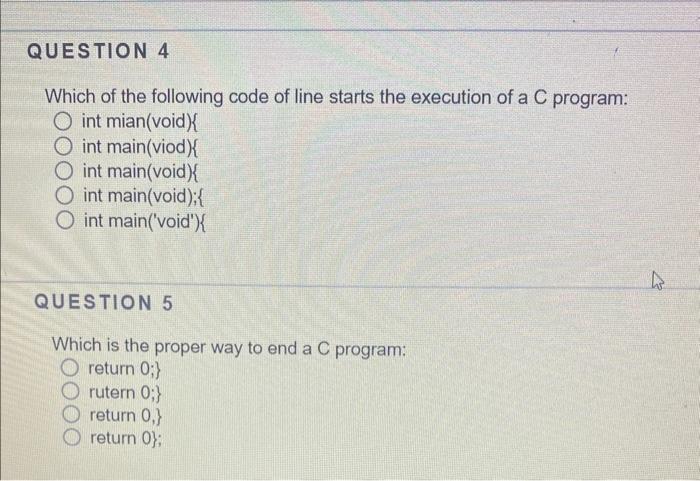 Solved Which of the following code of line starts the | Chegg.com