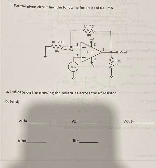 Solved 3. For the given circuit find the following for an | Chegg.com