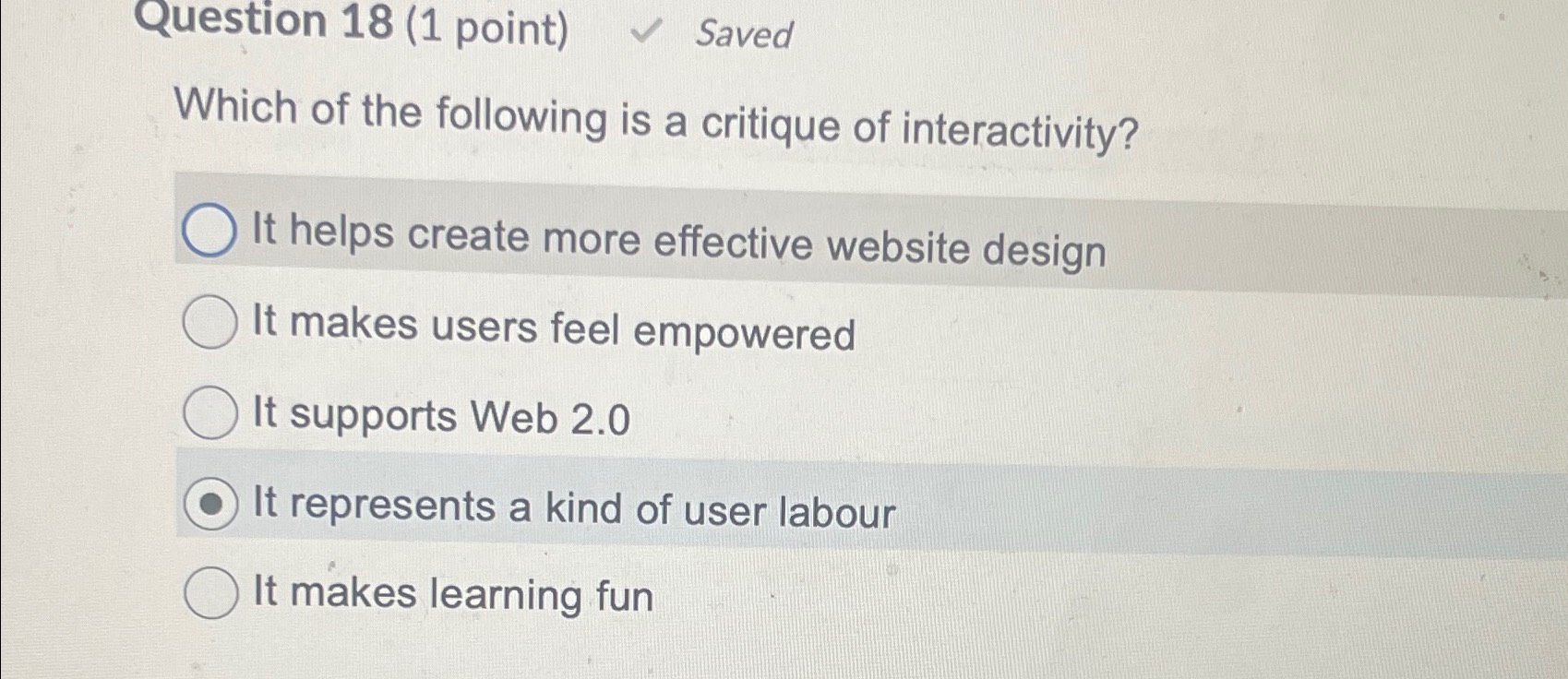 Solved Question 18 (1 ﻿point) ﻿SavedWhich of the following | Chegg.com