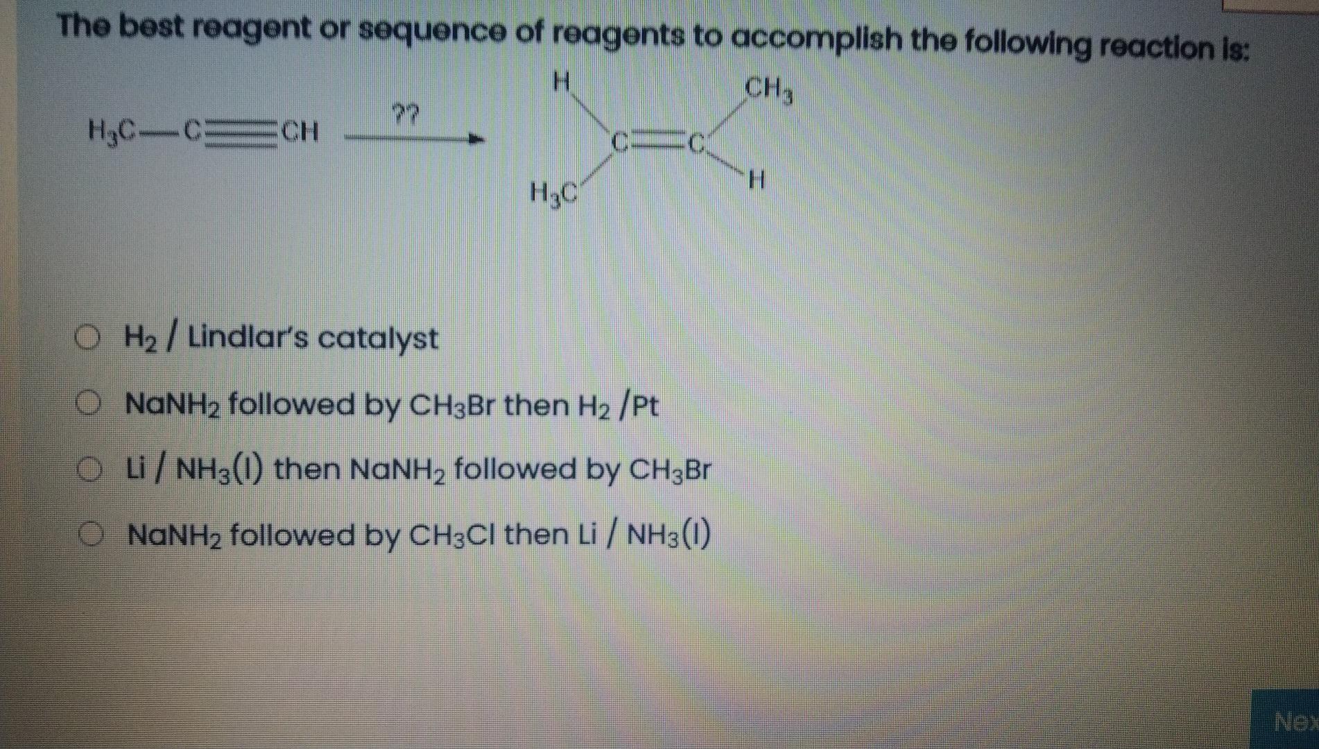 Solved The best reagent or sequence of reagents to | Chegg.com