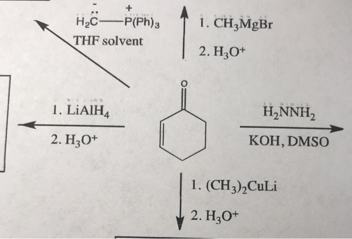 Solved + H2C-P(Ph)3 THF solvent 1. CH_MgBr 2. H30+ 1. LiAlH4 | Chegg.com