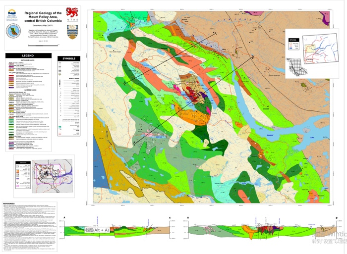 Solved Regional Geology of the Mount Polley Area central | Chegg.com