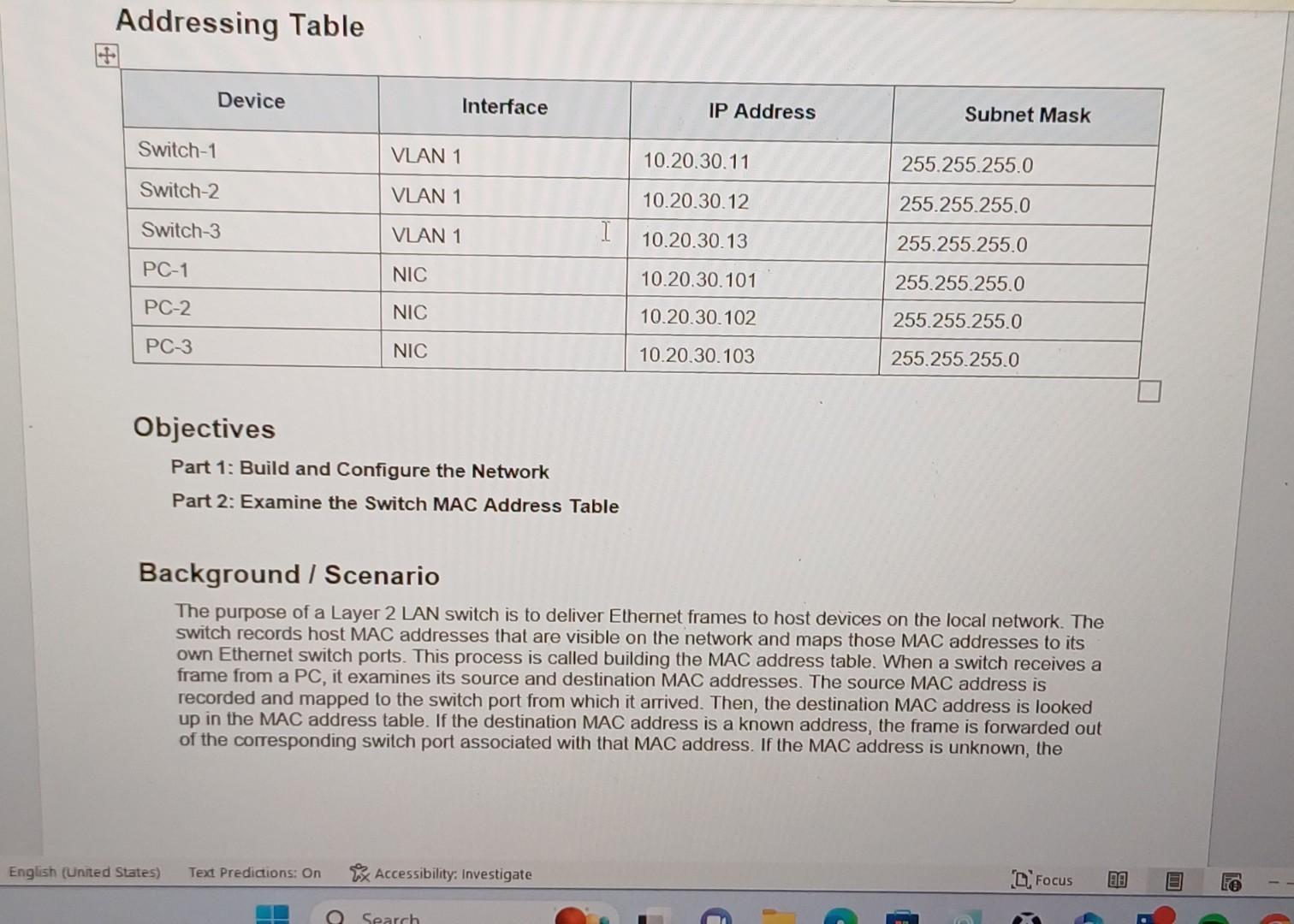 Solved tep 2: Display the switch MAC address table. | Chegg.com