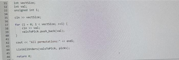 Solved Integer vectSize is read from input, then vectSize | Chegg.com