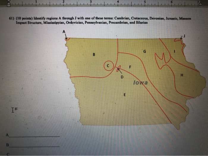 Solved 17 61) (10 points) Identify regions A through J with | Chegg.com