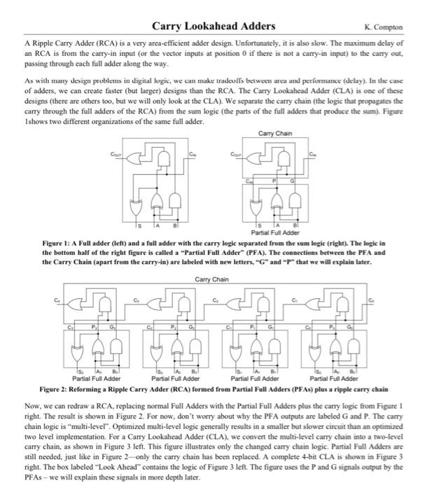 Solved A Ripple Carry Adder (RCA) is a very area-efficient | Chegg.com
